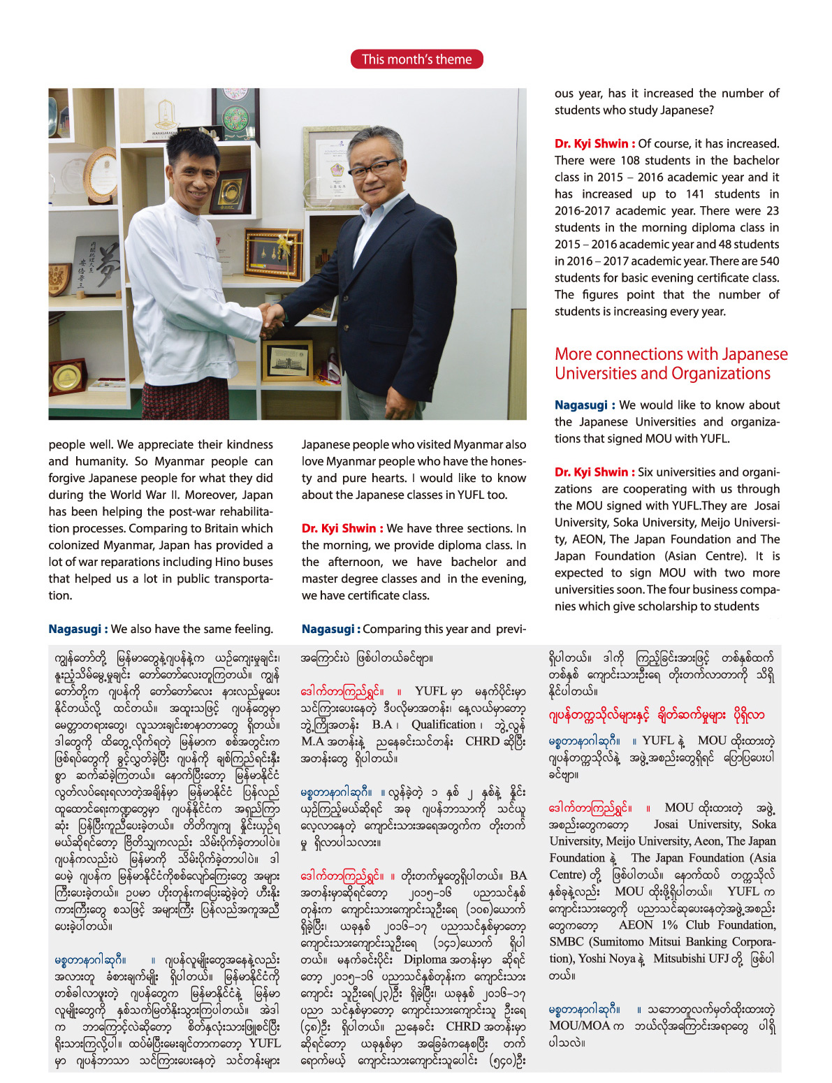 Vol.42: Dr.Kyi Shwin, Rector, Yangon University of Foreign Languages ...